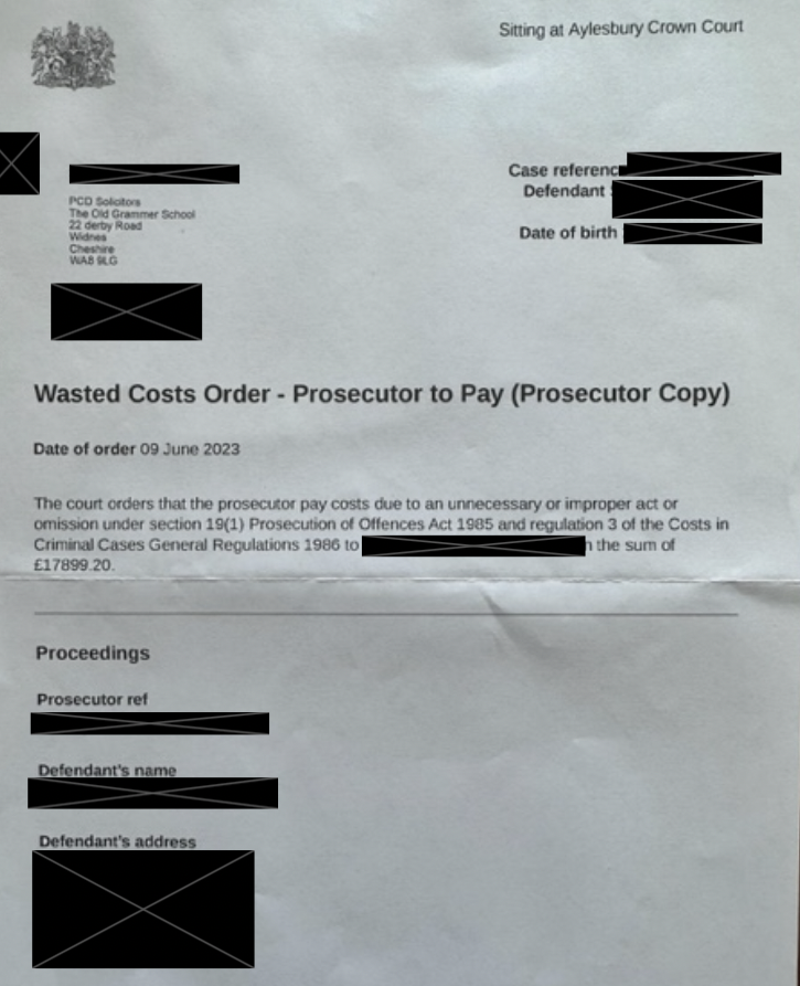 PCD Solicitors recover nearly £18,000 in wasted costs from the CPS ...